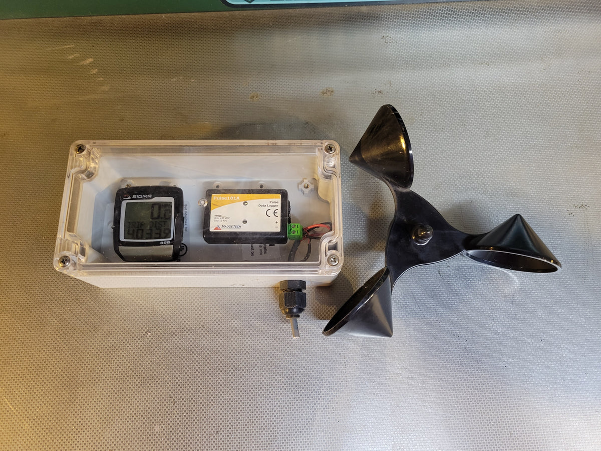 Madgetech Pulse 101A Wind Speed Data Recorder Plus Vertex Wind Anemome ...